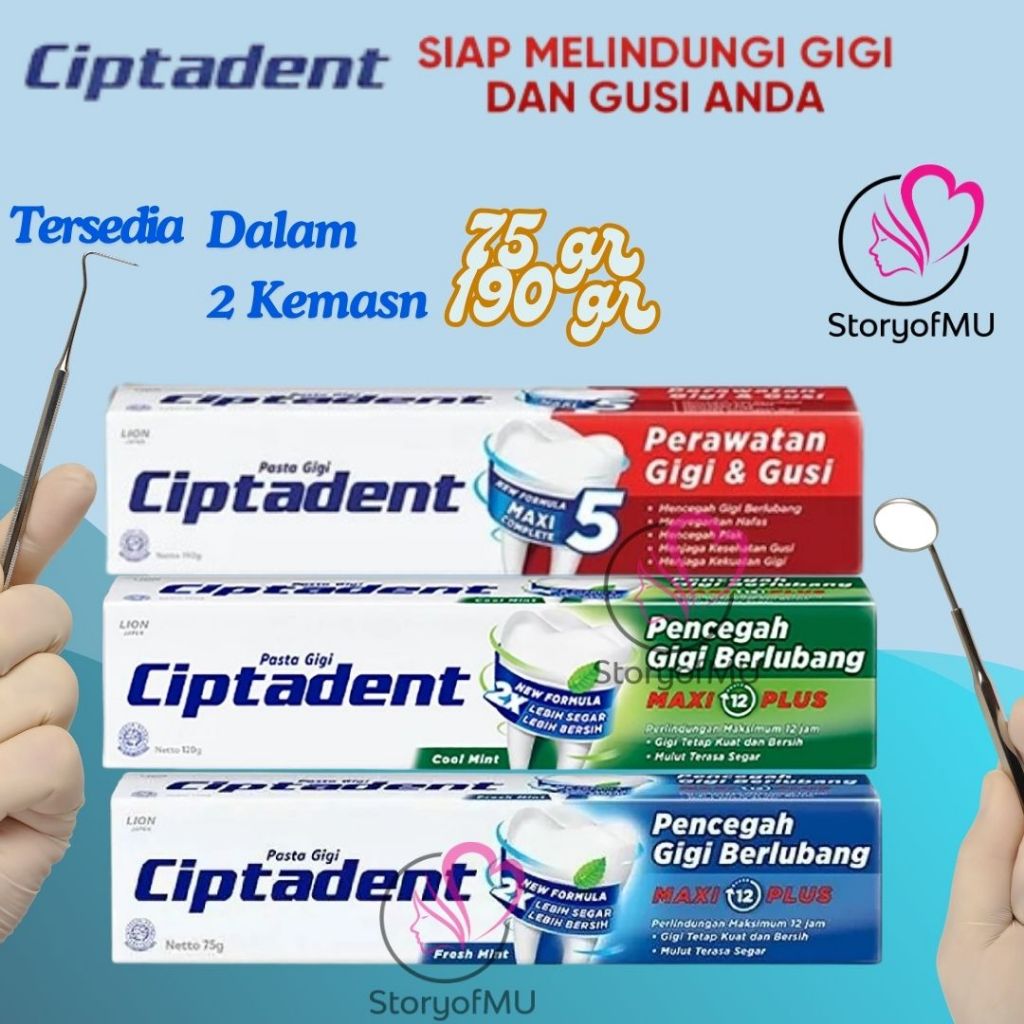 Jual ️ StoryofMU ️ CIPTADENT Toothpaste 75gr 190gr - Odol | Pasta Gigi ...