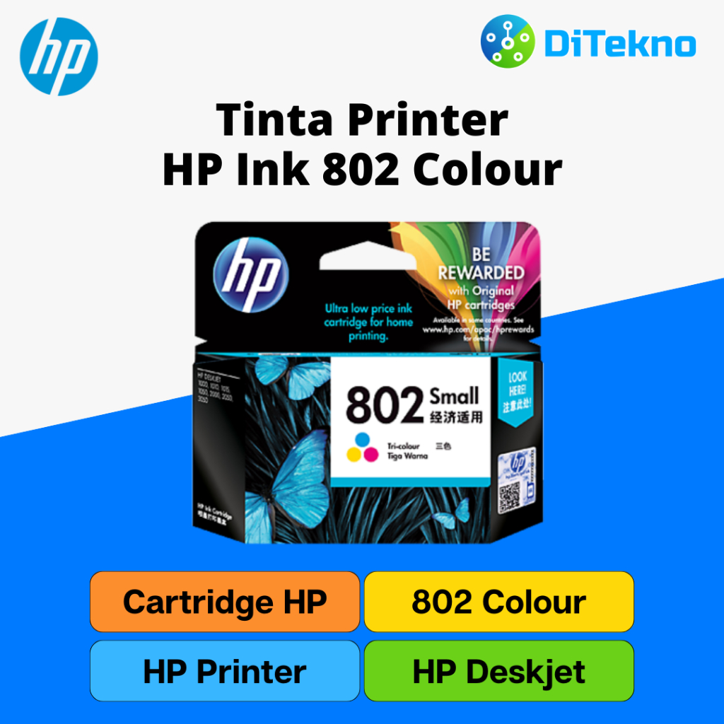 Jual HP Catridge ORI 802 Tinta Printer Colour Warna | Shopee Indonesia