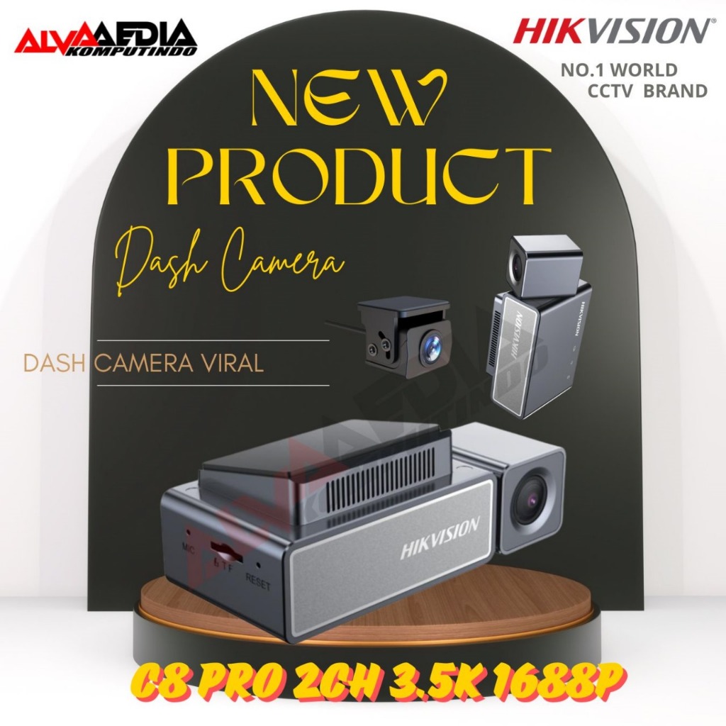 Jual HIKVISION DASHCAM / DASH CAMERA C8 PRO 2CH FHD 1688P/3.5K+1080P, 2 ...