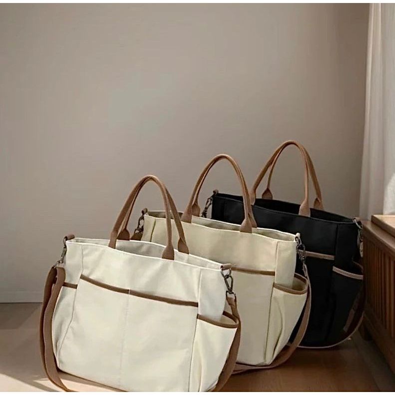 Jual tokochi - Totebag Kanvas dilengkapi Tali Panjang | Shopee Indonesia