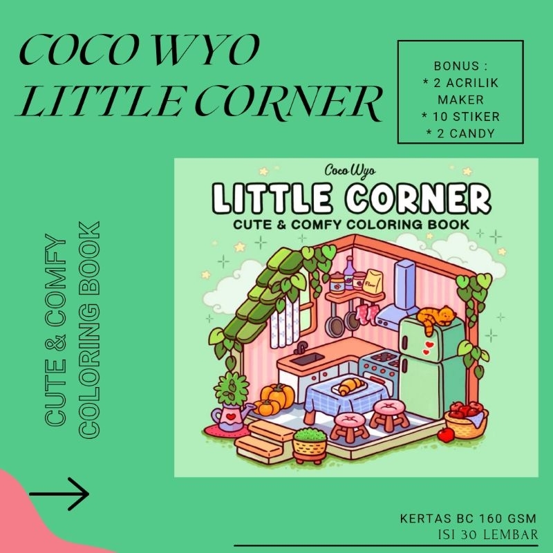 Jual (30 lmbr) Buku Mewarnai Little Corner Cute & Comfy Coloring Book ...