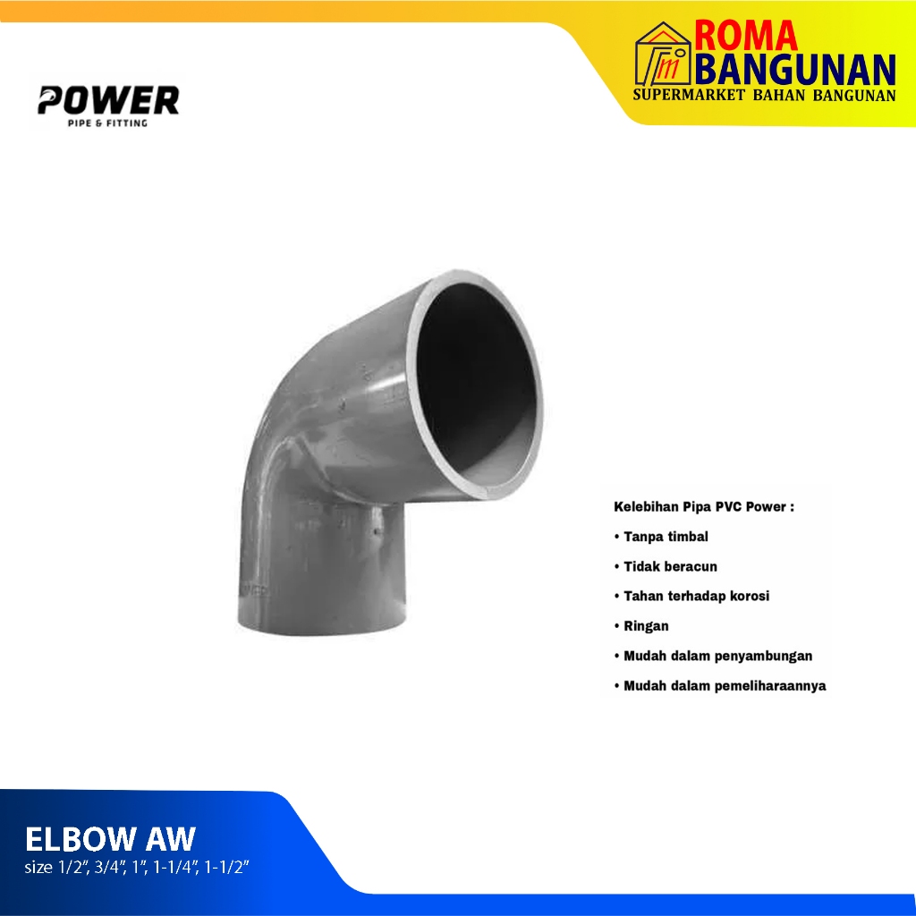 Jual Power Pipa Sambungan Pipa / Power Elbow AW /Power Knee AW | Shopee ...