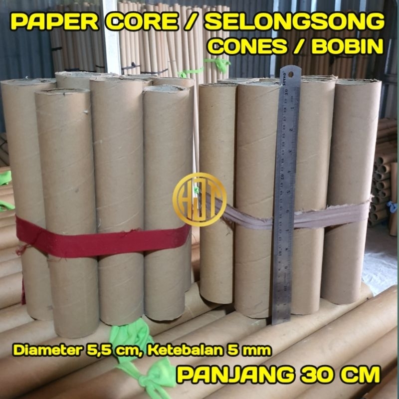 Jual Paper Core / Cones Kertas / Selongsong / Bobin / Kardus - 5,5X30cm - Serbaguna Untuk ...
