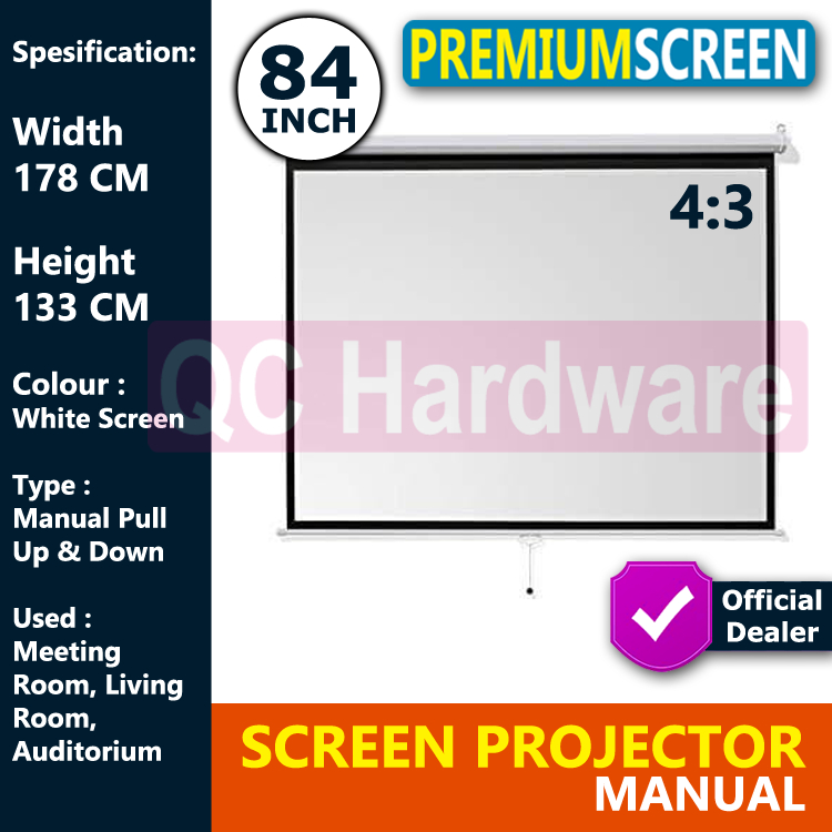 Jual Premium Screen Projector 84 inch Rasio 4:3 - Layar Proyektor ...