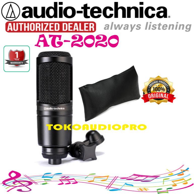 Jual Audio-Technica AT2020 Cardioid Medium-diaphragm Condenser ...