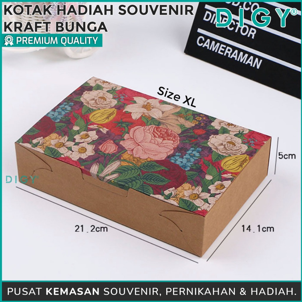 Jual Kotak Hadiah Souvenir Kraft Bunga Size S / M / L / XL / Box ...