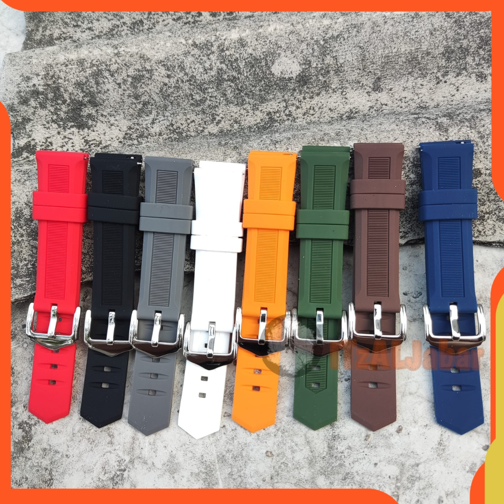 Jual Tali jam tangan Karet strap Tali jam soft silicone 16mm 18mm 20mm ...