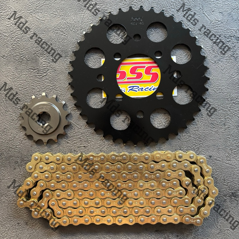 Jual Gir Set Gear Paket SSS 415H Tipis STEEL BLACK Satria 2Tak, Lumba, Hiu, Tornado Plus Rantai ...