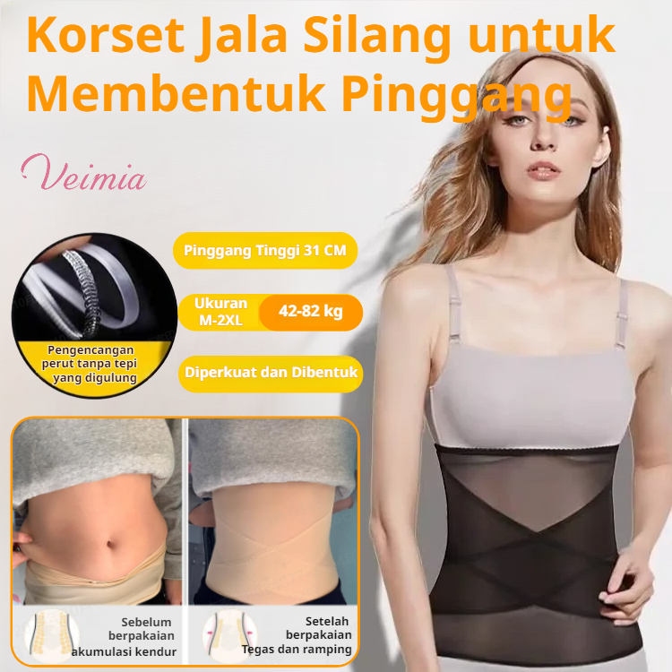 Jual ⭐COD+Pengiriman 24 Jam⭐【Veimia】[Multiple sizes]Cross Mesh Girdle for Waist Shaping /Sabuk ...