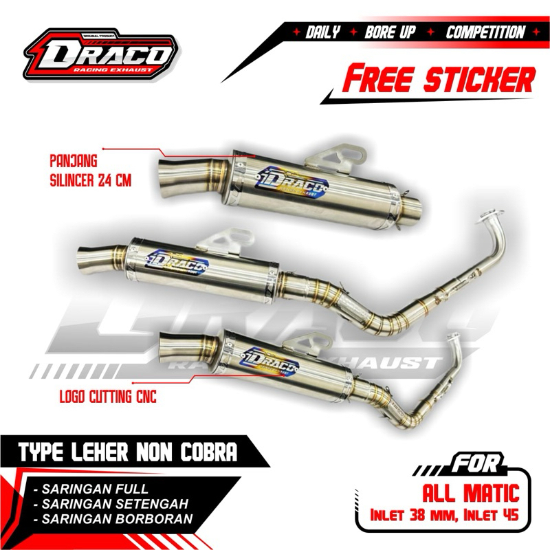 Jual knalpot original Draco non cobra corong medwick Aerox VARIO nmax ...