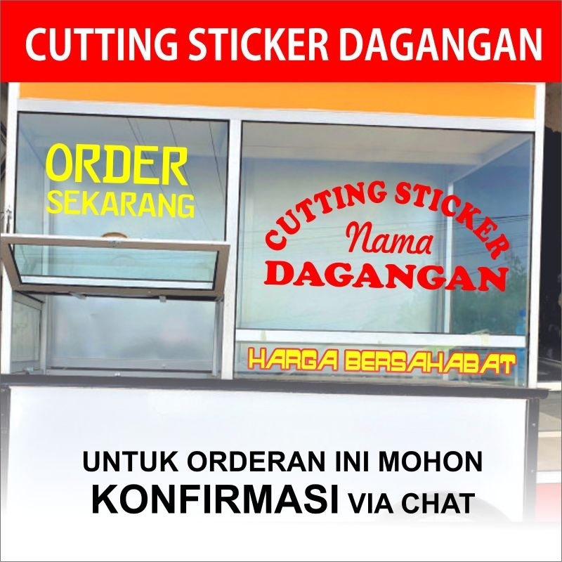 Jual Cutting sticker dagangan stiker gerobak kaca etalase skotlet nama ...