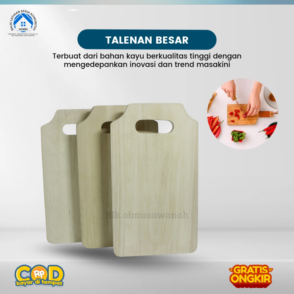 Jual Talenan Kayu | alas pemotong daging - kentang - bumbu | telenan ...