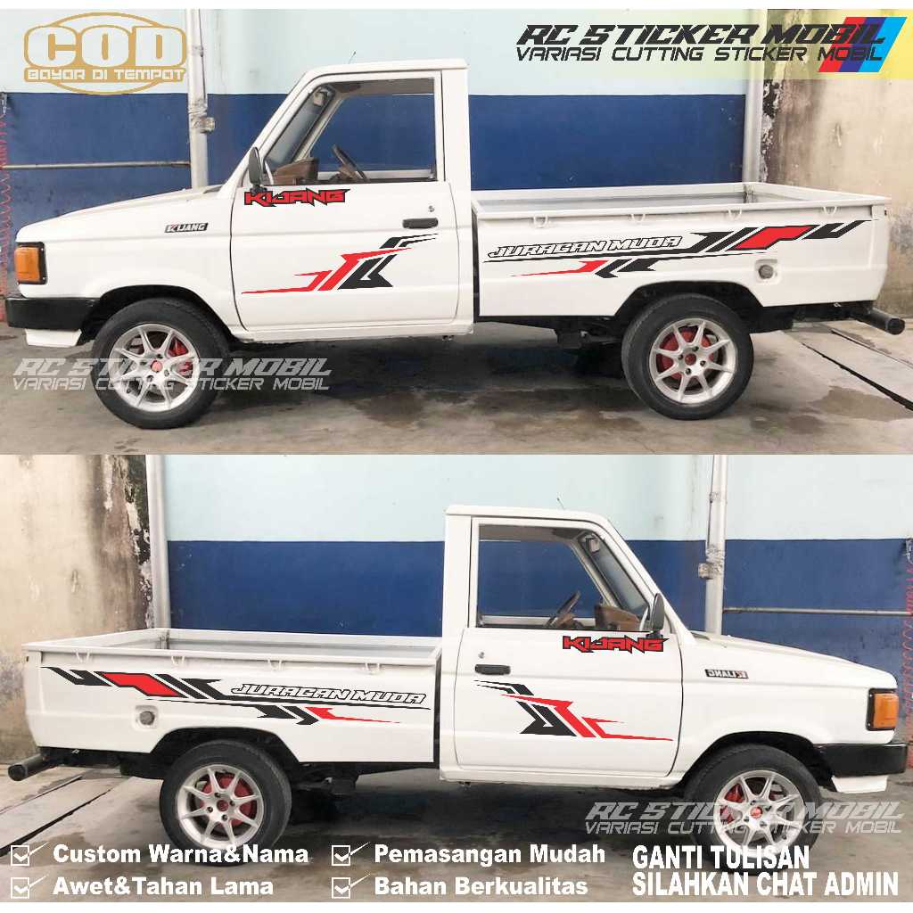 Jual sticker mobil kijang pick up cutting variasi body samping pick up ...