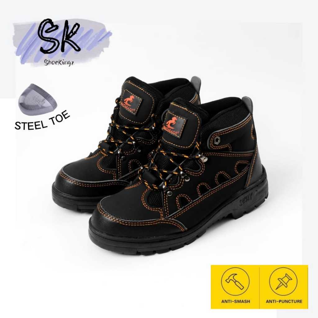 Jual Sepatu Safety boots Middle Cut ujung besi Tipe 287 | Shopee Indonesia