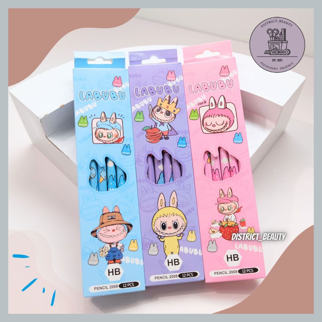 Jual PENSIL HB LABUBU PENSIL KAYU LABUBU 1 BOX 12 PCS PENSIL HB ...