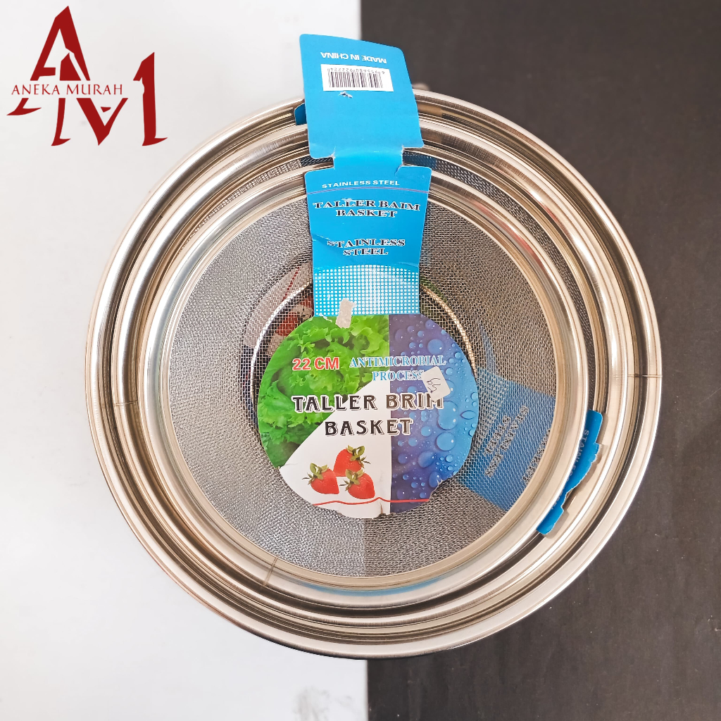 Jual TALLER BRIM BASKET SARINGAN STAINLESS STEEL PENIRIS BUAH DAN SAYUR ...