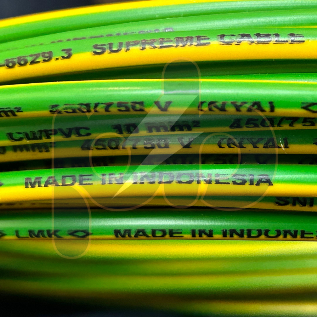 Jual Kabel Grounding 10 mm Supreme / Kabel Grounding NYA 10mm Merk Supreme / Kabel NYA Kuning ...
