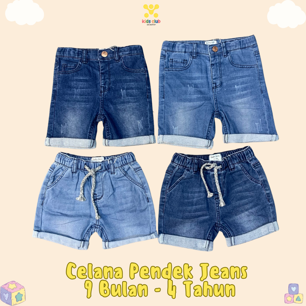 Jual Celana Pendek Jeans Anak Laki-Laki & Perempuan| Warna Jeans Muda & Jeans Tua | Usia 9 Bulan ...