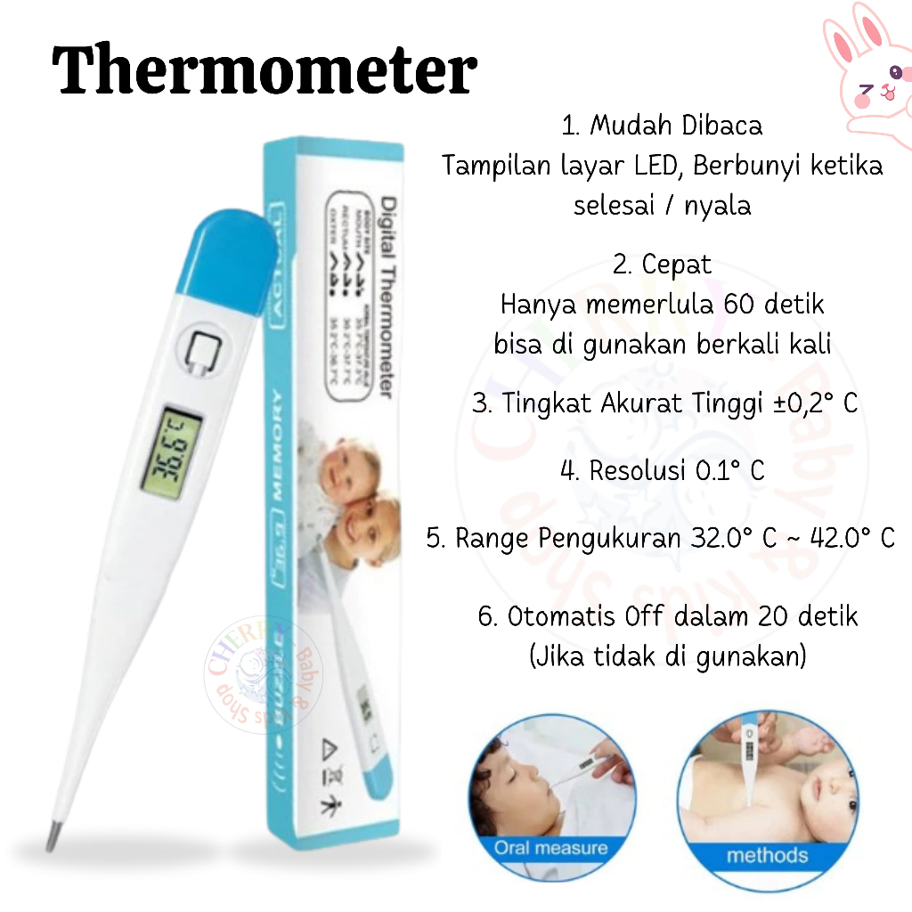 Jual Termometer Digital Putih untuk Mulut Ketiak dan Rectum Thermometer ...