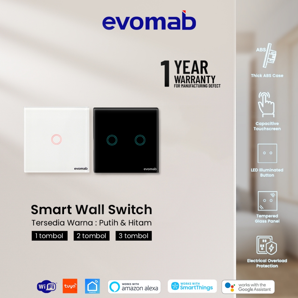 Jual evomab Smart Switch Saklar Lampu Pintar Wallswitch Smart Home ESNP ...