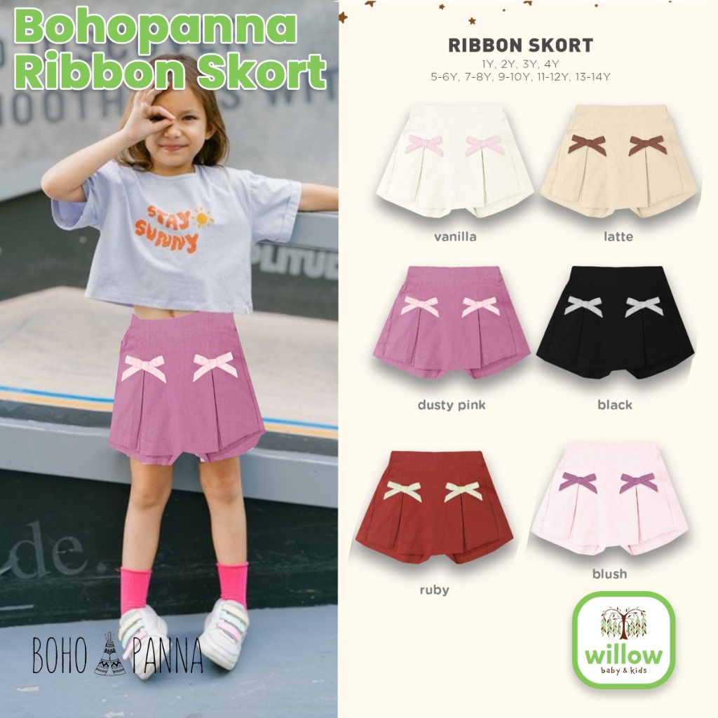 Jual Rok Bawahan Anak - Bohopanna Ribbon Skort | Shopee Indonesia