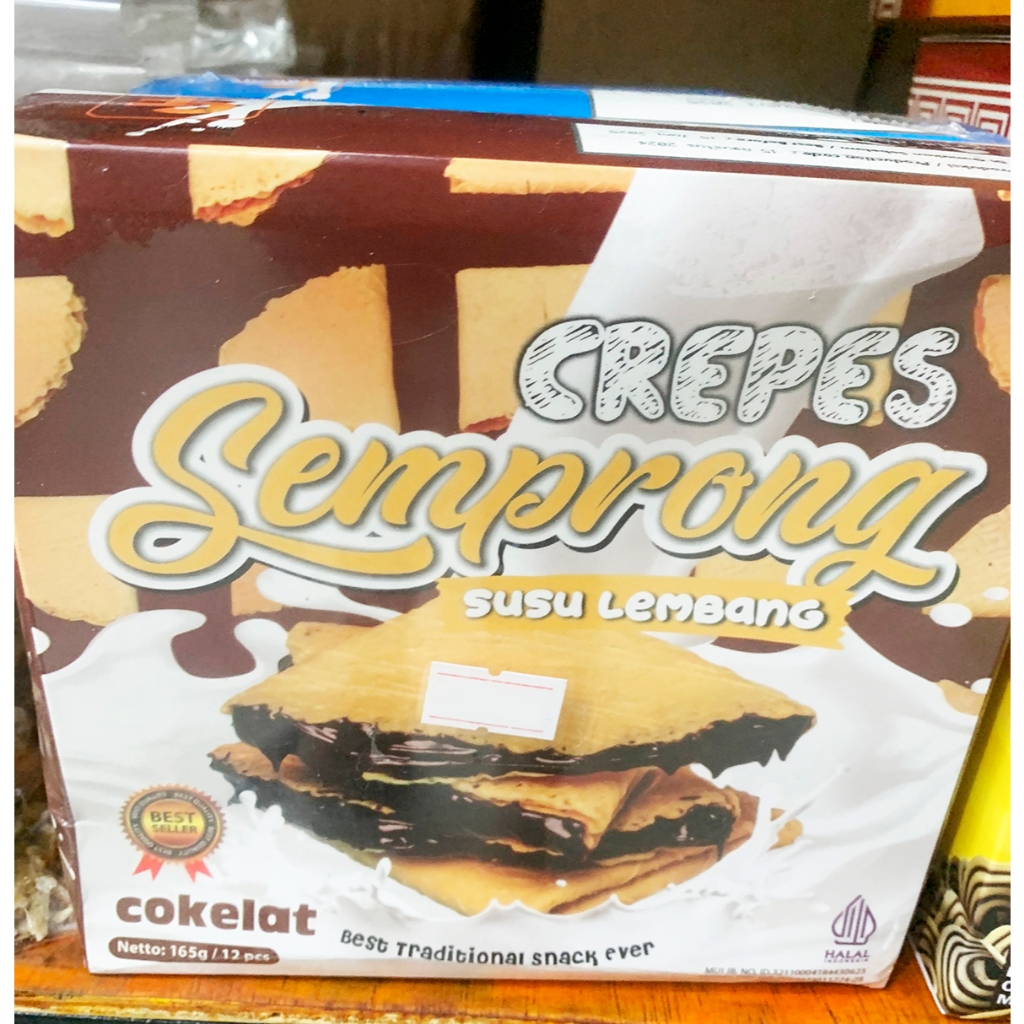 Jual Crepes Semprong Susu Lembang Isi 12 165 gram cokelat original milk ...