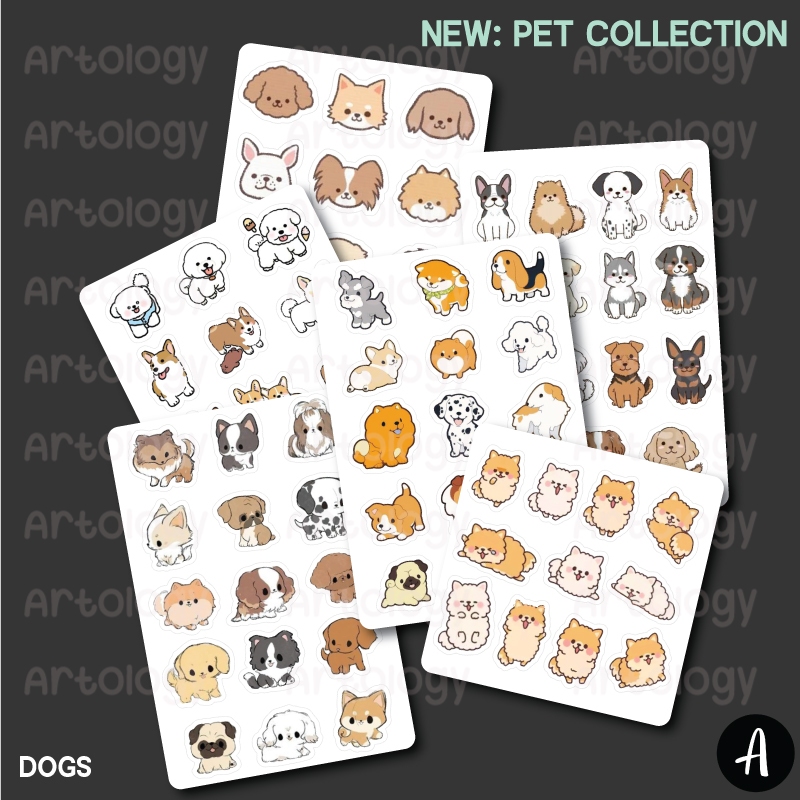 Jual Set Sticker Planner Aesthetic Jurnal DIY Lucu Imut Chibi Anjing ...