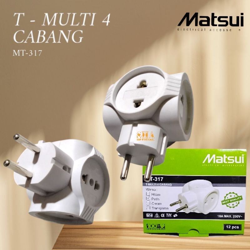 Jual Steker T Multi Cabang 4 Datar MATSUI Colokan T Multi | Shopee ...