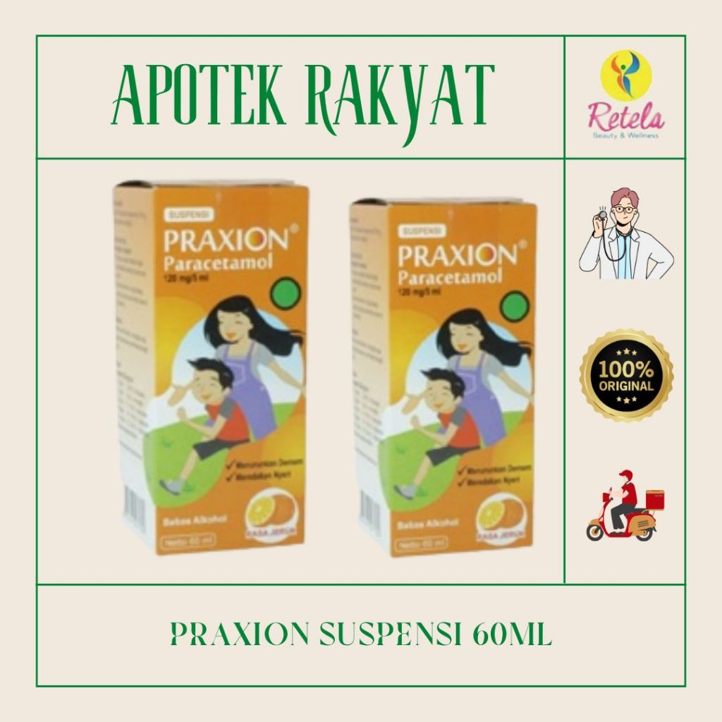 Jual PRAXION SUSPENSI 60ML / Paracetamol / Menurunkan Demam | Shopee ...