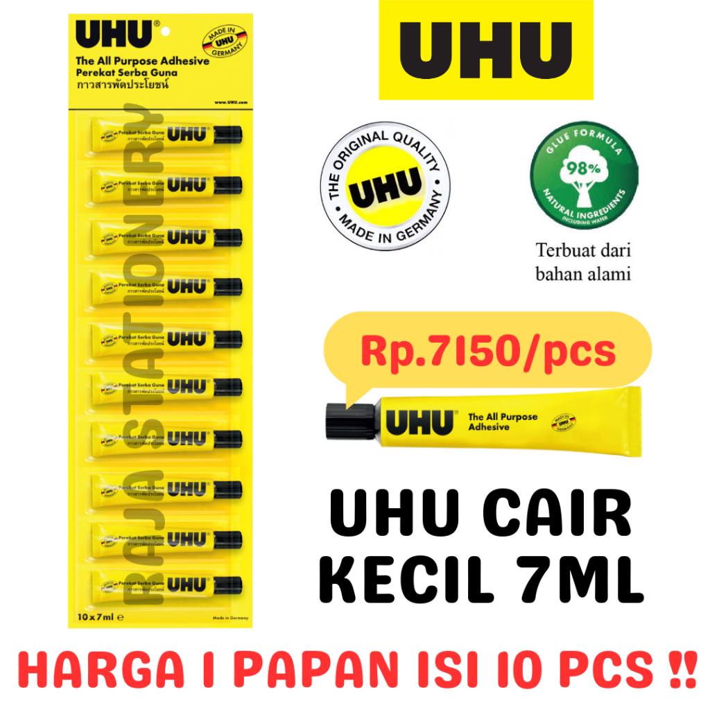 Jual UHU ALL PURPOSE GLUE 7ML LEM SERBAGUNA UHU CAIR BENING KECIL ...