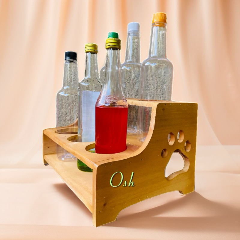 Jual RAK BOTOL SUSUN 2 TINGKAT,6 LUBANG ,BAHAN KAYU MAHONI | Shopee ...