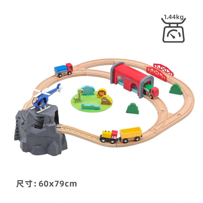 Jual Set track kereta rel kayu wood rail seri bukit goa helikopter ...