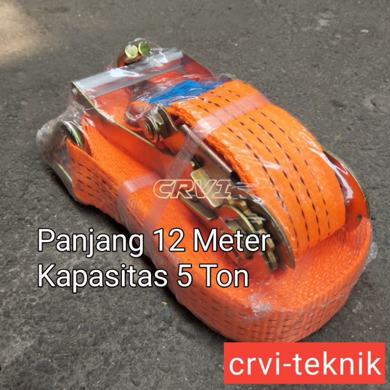 Jual Track Belt Ratchet Lashing Panjang 12 meter × 5 Ton Tali Pengikat ...