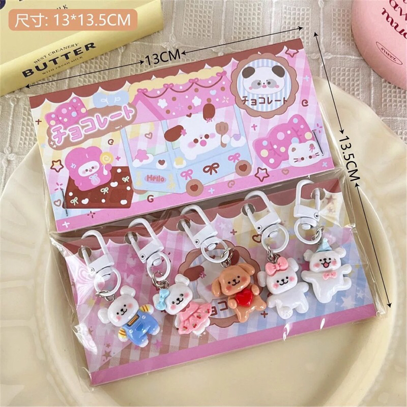 Jual Maltese Keychain Gantungan Kunci Set isi 6 Pcs Motif Karakter Lucu ...