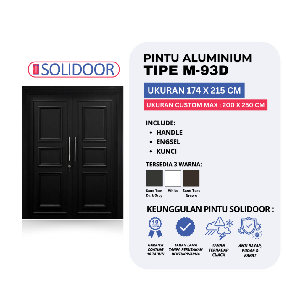 Jual Pintu Double Aluminium Solidoor M-93D/Pintu Tarung | Shopee Indonesia