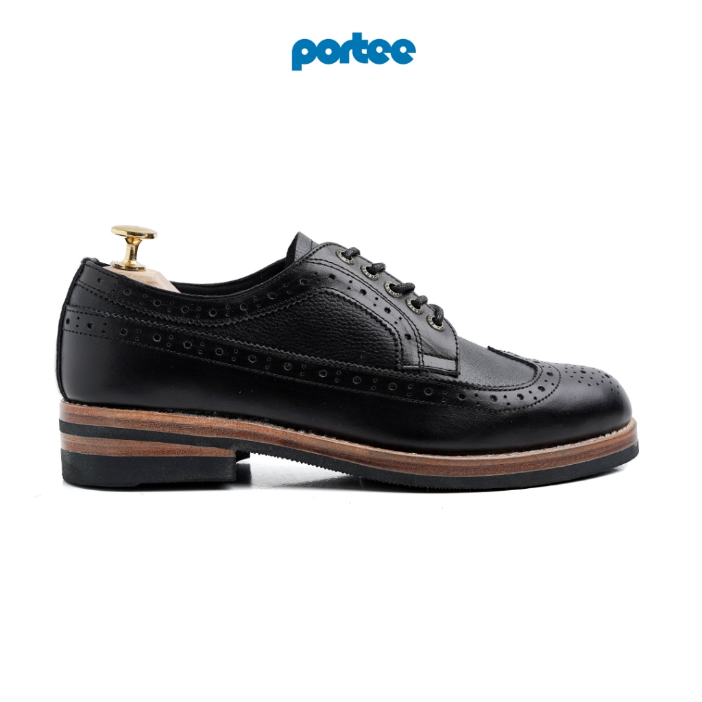 Jual Portee Goods Sepatu Kulit Pantofel Pria Derby Long Wing Black ...