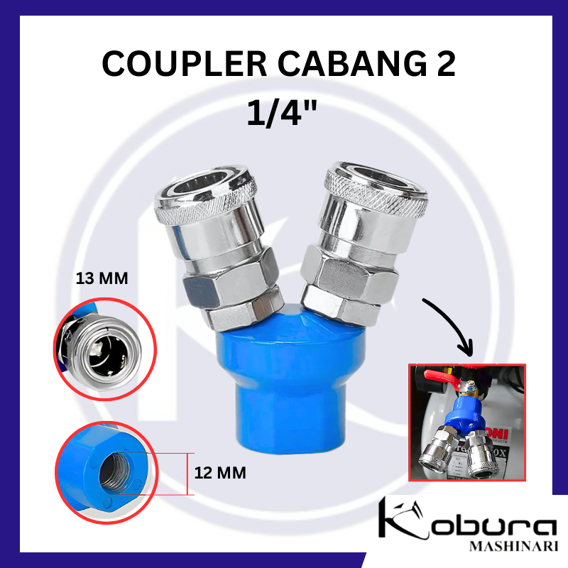Jual Quick Coupler Cabang 2 Coupler Connector 2 Way Kopler Sambungan ...