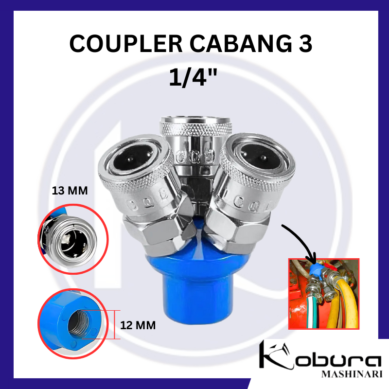 Jual Quick Coupler Cabang 3 Coupler Connector 3 Way Kopler Sambungan ...