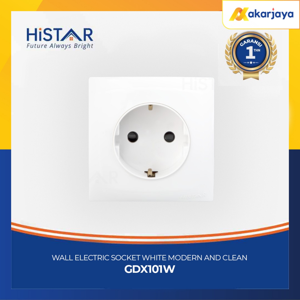 Jual HISTAR GDX101W Soket Colokan Dinding Listrik Wall Socket Mounting ...