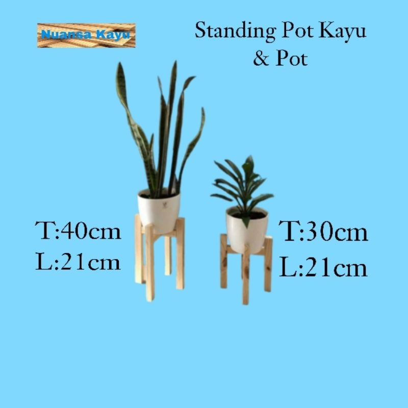 Jual Standing Pot Kayu Jati Belanda Dan Pot | Shopee Indonesia