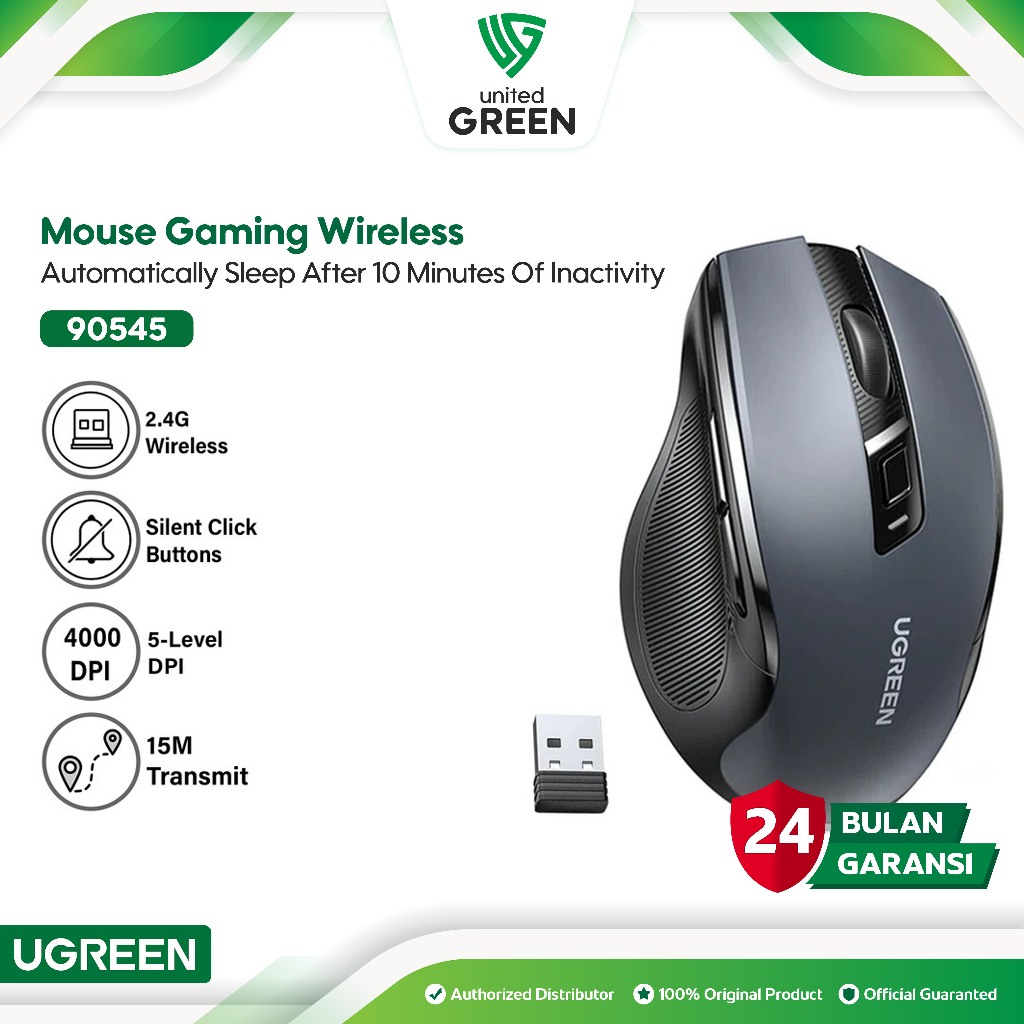 Jual UGREEN Mouse Gaming Wireless Silent Click 4000 DPI 2.4G ...