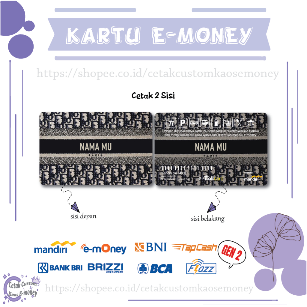 Jual KARTU E MONEY E TOLL GAMBAR KUMPULAN BRAND DIOR NAMA EMONEY ...