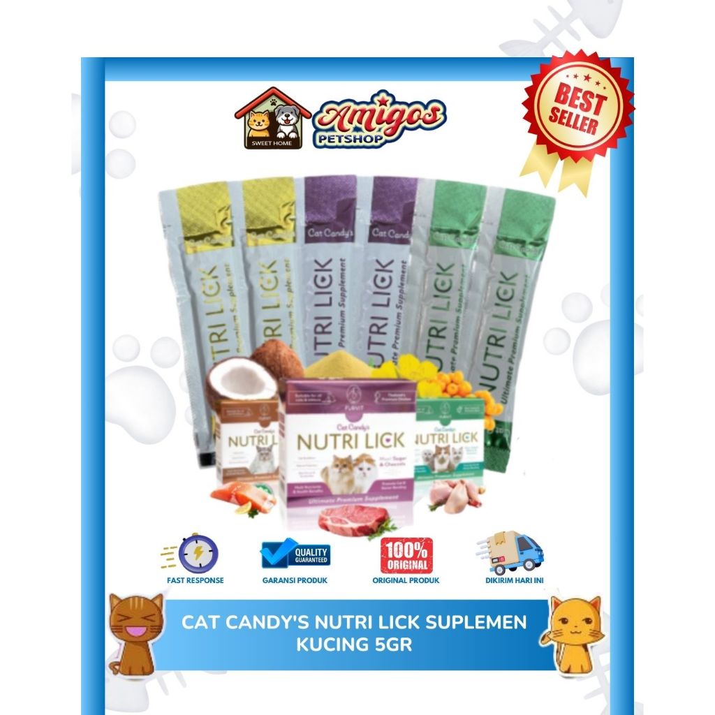 Jual Vitamin kucing - Cat Candy's Nutri Lick Suplemen Kucing 5gr (1 pcs ...
