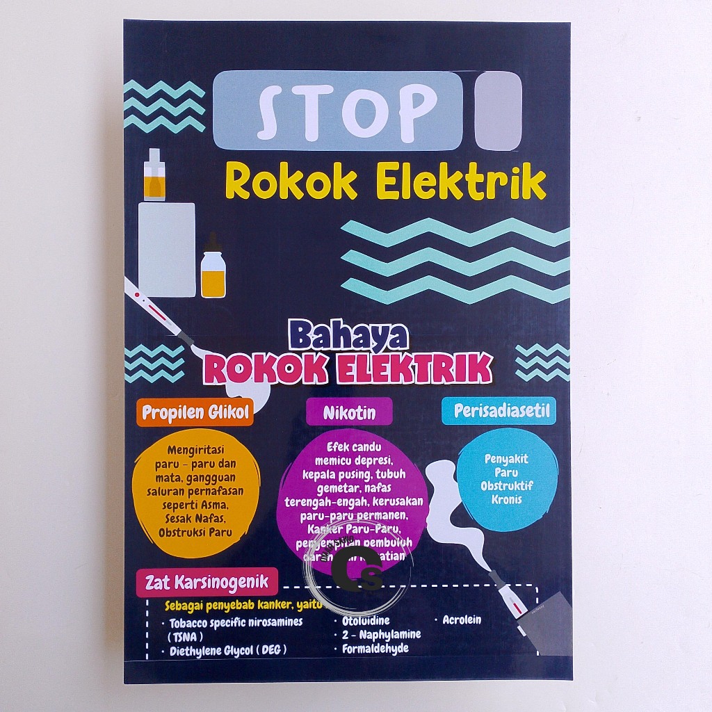 Jual Poster Stop Rokok Elektrik - Dampak Rokok Elektrik - Poster ...