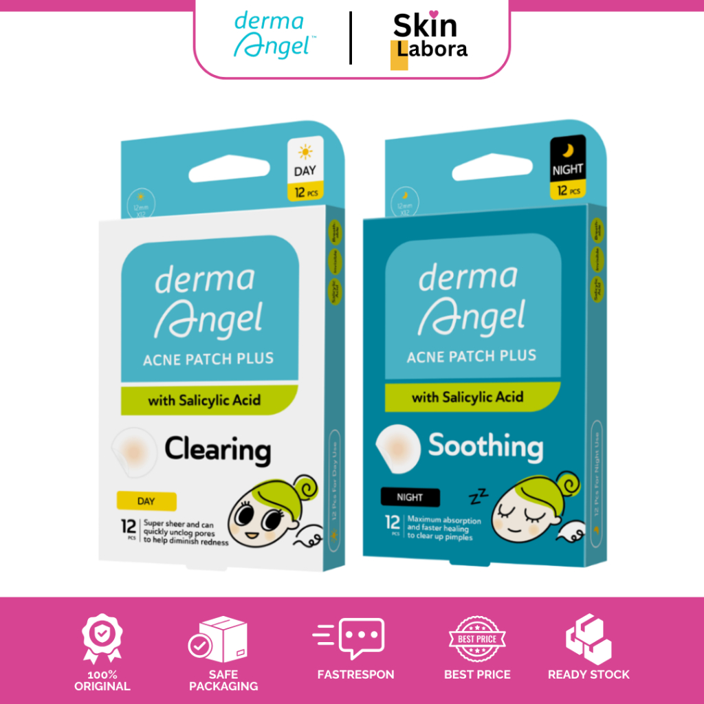 Jual DERMA ANGEL -Acne Patch Plus With Salicyid Acid Day | Night 12 Pcs ...