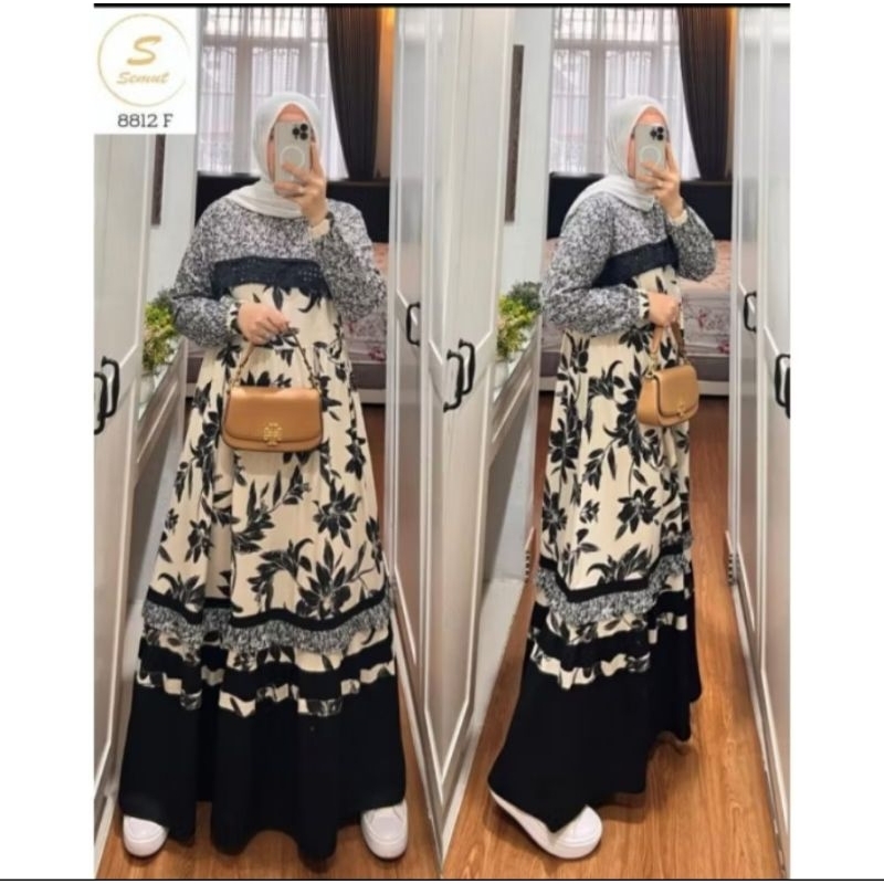 Jual GAMIS KATUN KOMBINASI SYAINA BY S-MUT (NEW MOTIF) | Shopee Indonesia