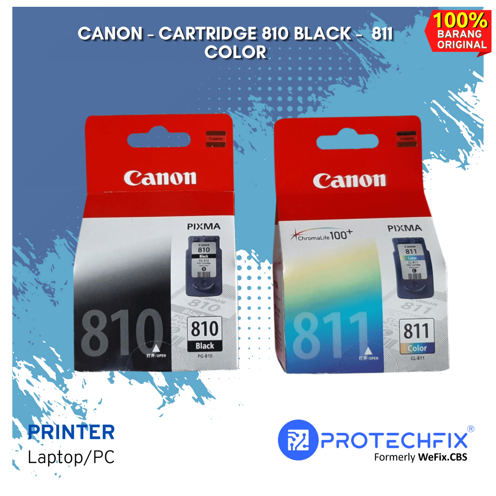 Jual CARTRIDGE CANON 810 BLACK / 811 COLOR ORIGINAL RESMI 100% | Shopee ...