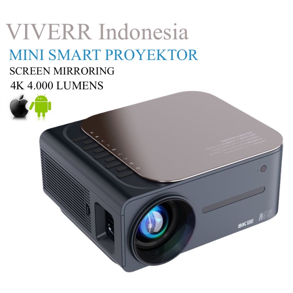 Jual Smart Proyektor M8 Android Wifi 400 ANSI android 9.0 Smart ...