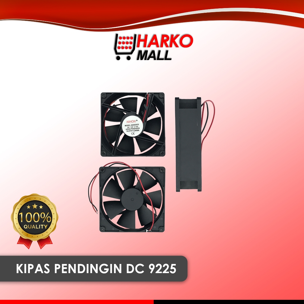 Jual Kipas Angin Pendingin Internal Fan DC 9225 DC 12V - Cooling Fan ukuran 92mm x 92mm x 25mm ...