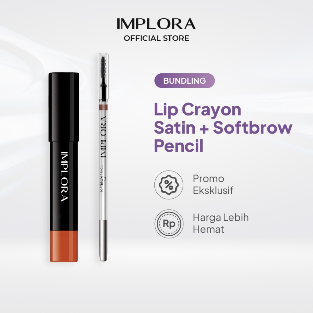 Jual Implora Lip Crayon Satin + New Softbrow (Pensil Alis) | Shopee ...